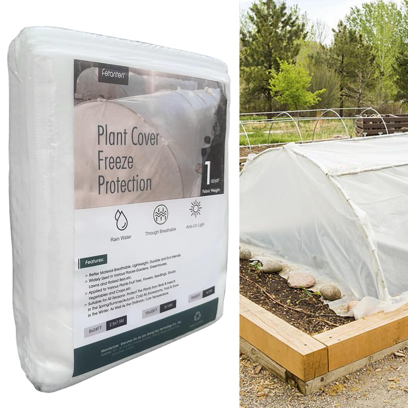 Fetanten Plant Covers Freeze Protection, 10 ft x 50 ft Floating Row ...
