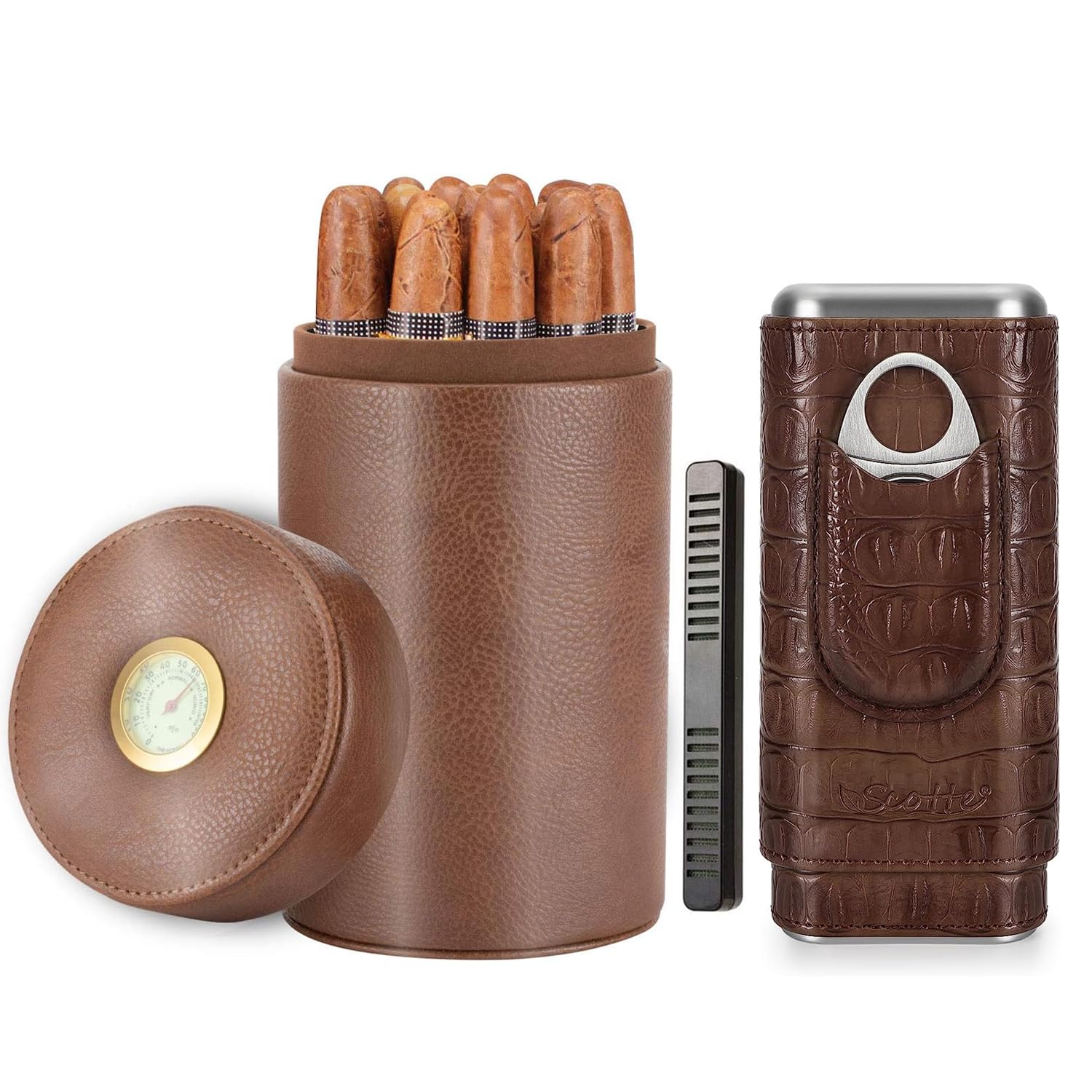 Mua Leather Cigar Humidor Case/Cigar Jar and Travel Cigar Case/Cigar ...