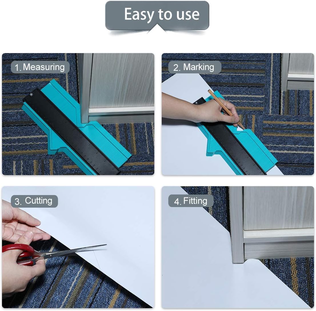 FOXTSPORT Contour Gauge Duplicator Profile Measuring Tool, 10″ Plastic ...