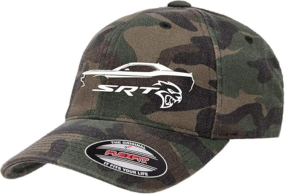 Dodge SRT Hellcat Challenger Outline Design Flexfit 6277 Athletic ...