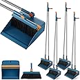 Amazon.com: Suclain 4 Set 8 Pcs Broom and Dustpan Set 47 Inch Long Handle Brooms for Sweeping ...