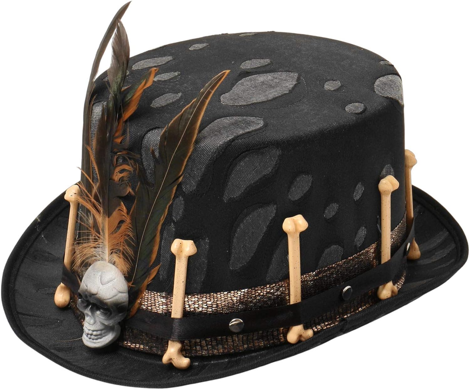 Amazon.com: ILOVEMASKS Deluxe Women & Men Feather Voodoo Top Hat ...