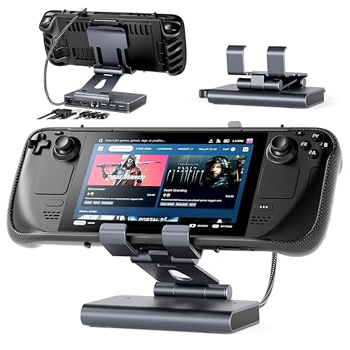 Docking Station for Steam Deck/ROG Ally X/Legion Go/MSI Claw, 6-in-1 Adjustable Stand Steam Deck ...