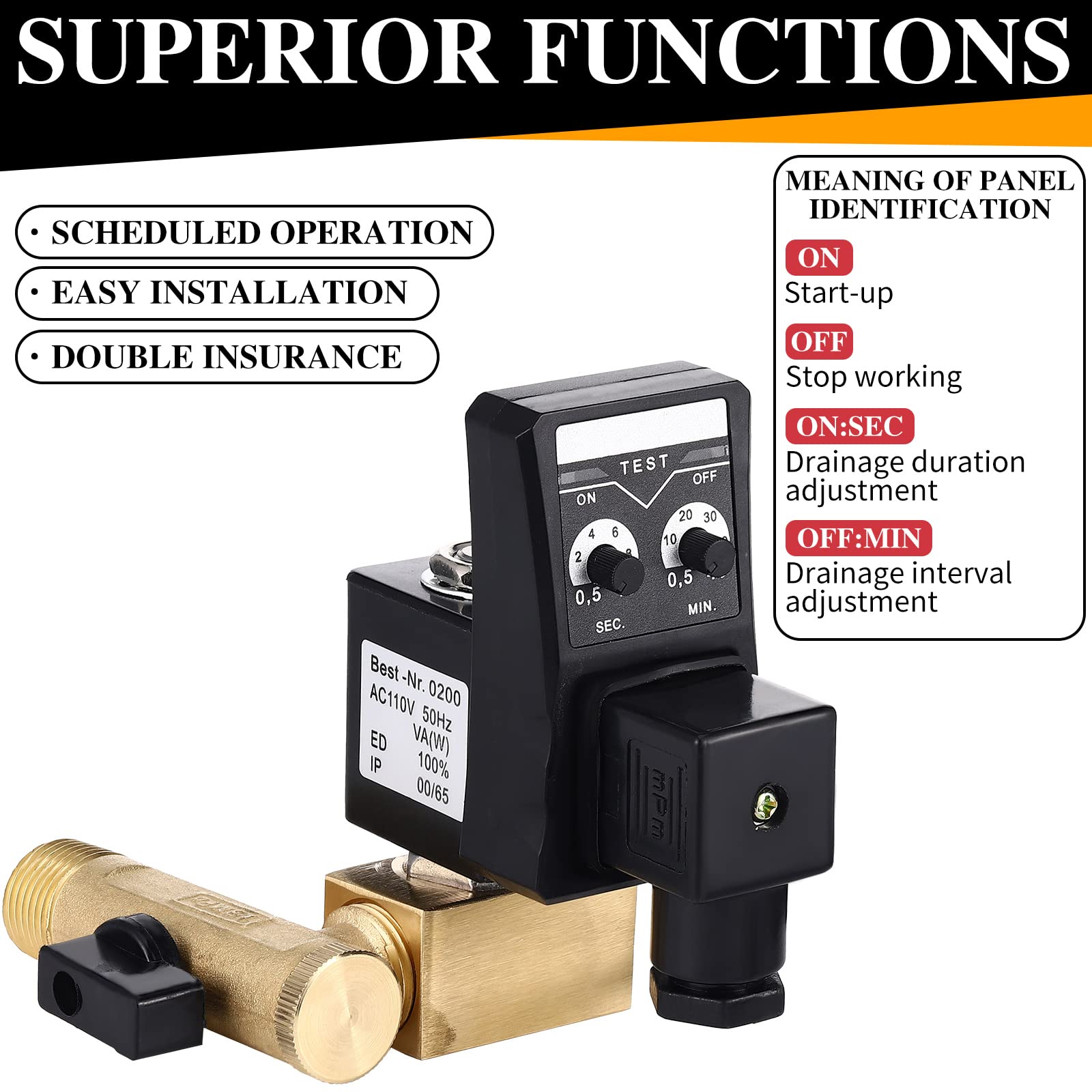 Mua Bonuci Electronic Drain Valve for Air Compressor Ac 110v 1/2 ...