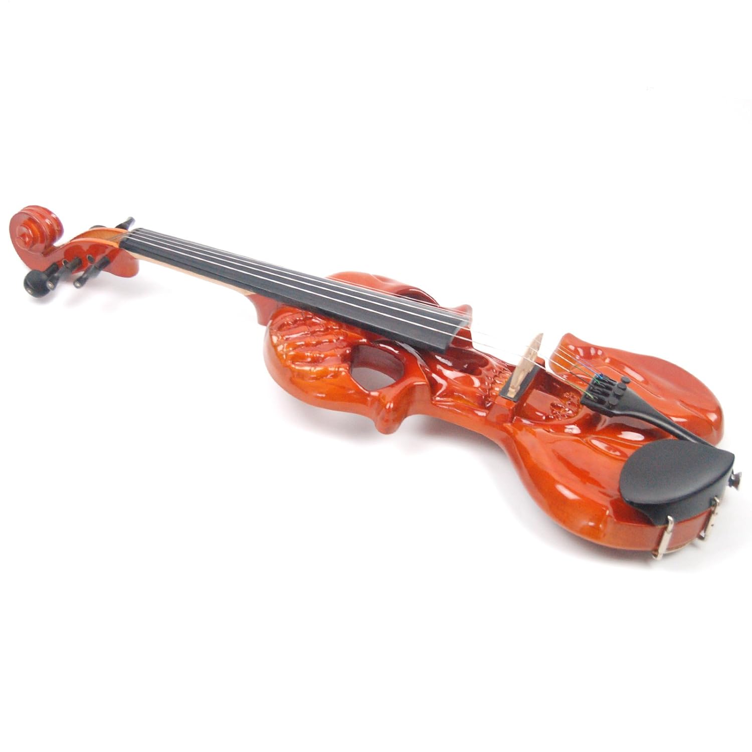 Musical Kinglos 4/4 Solid Wood Advanced 5-STRING Skull Electric/Silent ...