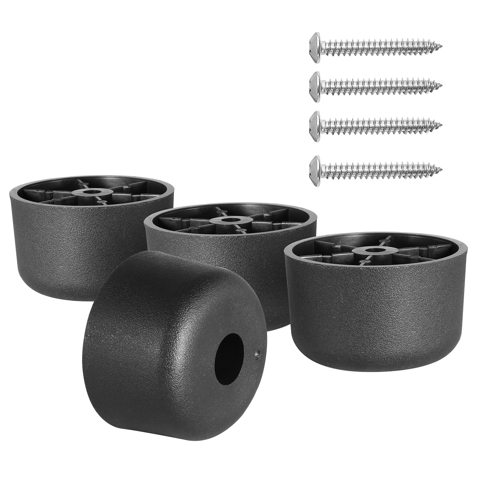 Masendelk 1-1/4 inch Black Plastic Furniture Legs, Screw-in Couch Legs ...