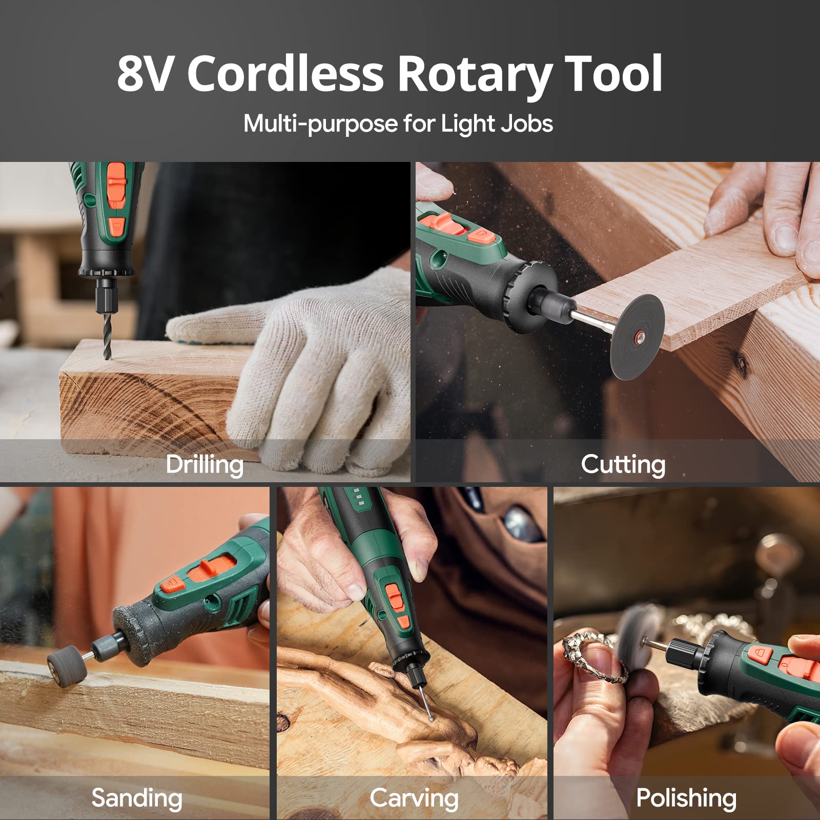 Mua DEPSTECH Cordless Rotary Tool, 2.0 Ah 8V Rechargeable Multi Tool ...
