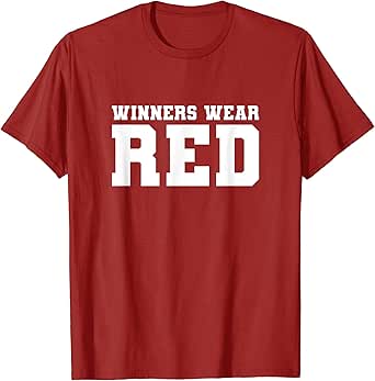 Amazon.com: Winners Wear Red Team Spirit Game Competition Color War T ...