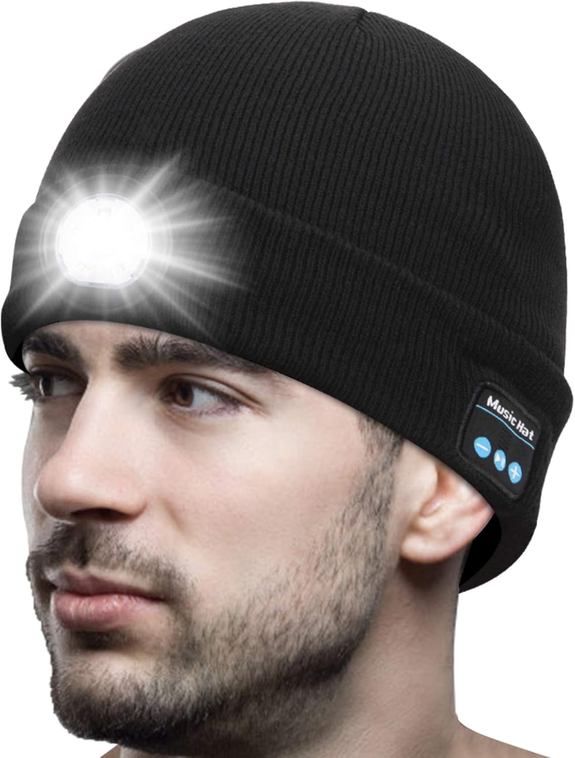 Miserwe Bluetooth Beanie Hat With Light Uni Wireless Headphone