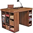 Amazon.com: Project Center Desk with Bookcase and 3 Bin Cabinet-Walnut