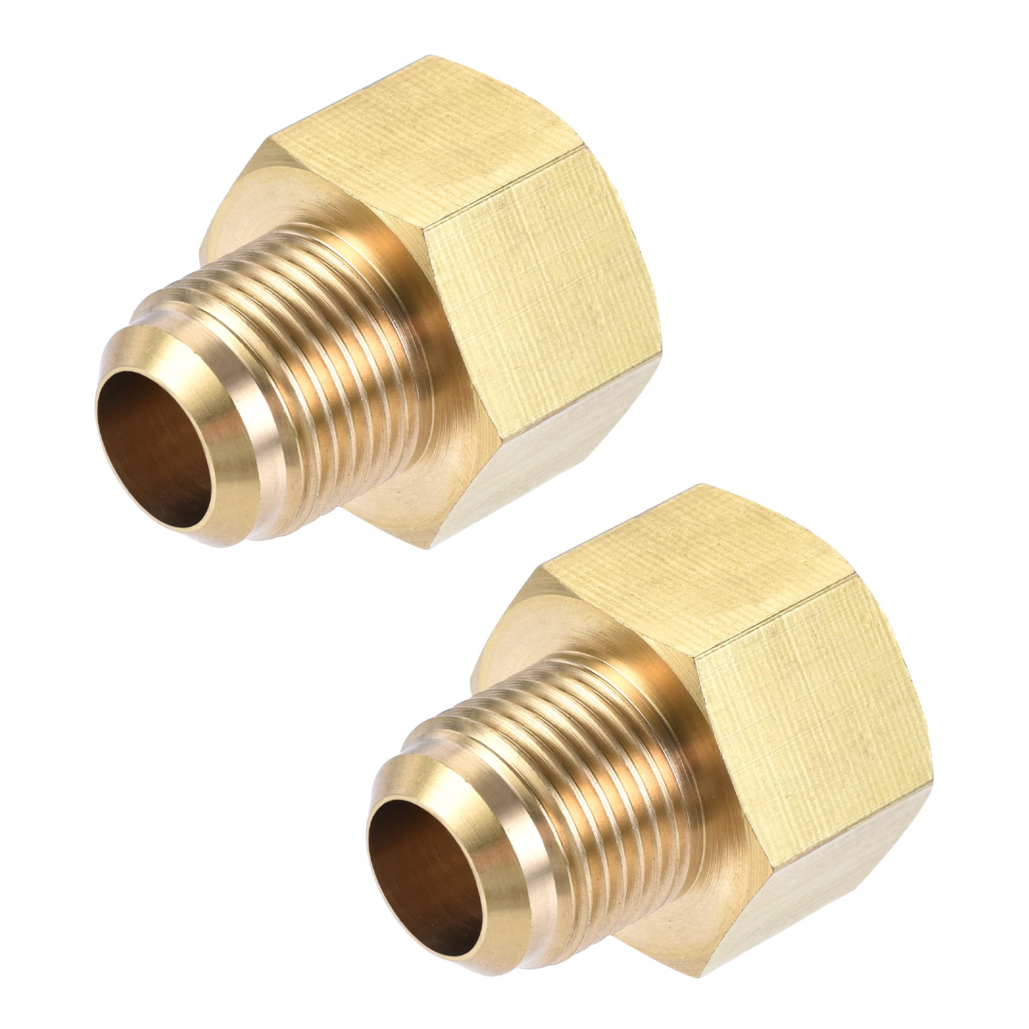 uxcell Brass Pipe fitting, 1/2 SAE Flare Male 5/8 SAE Female Thread ...