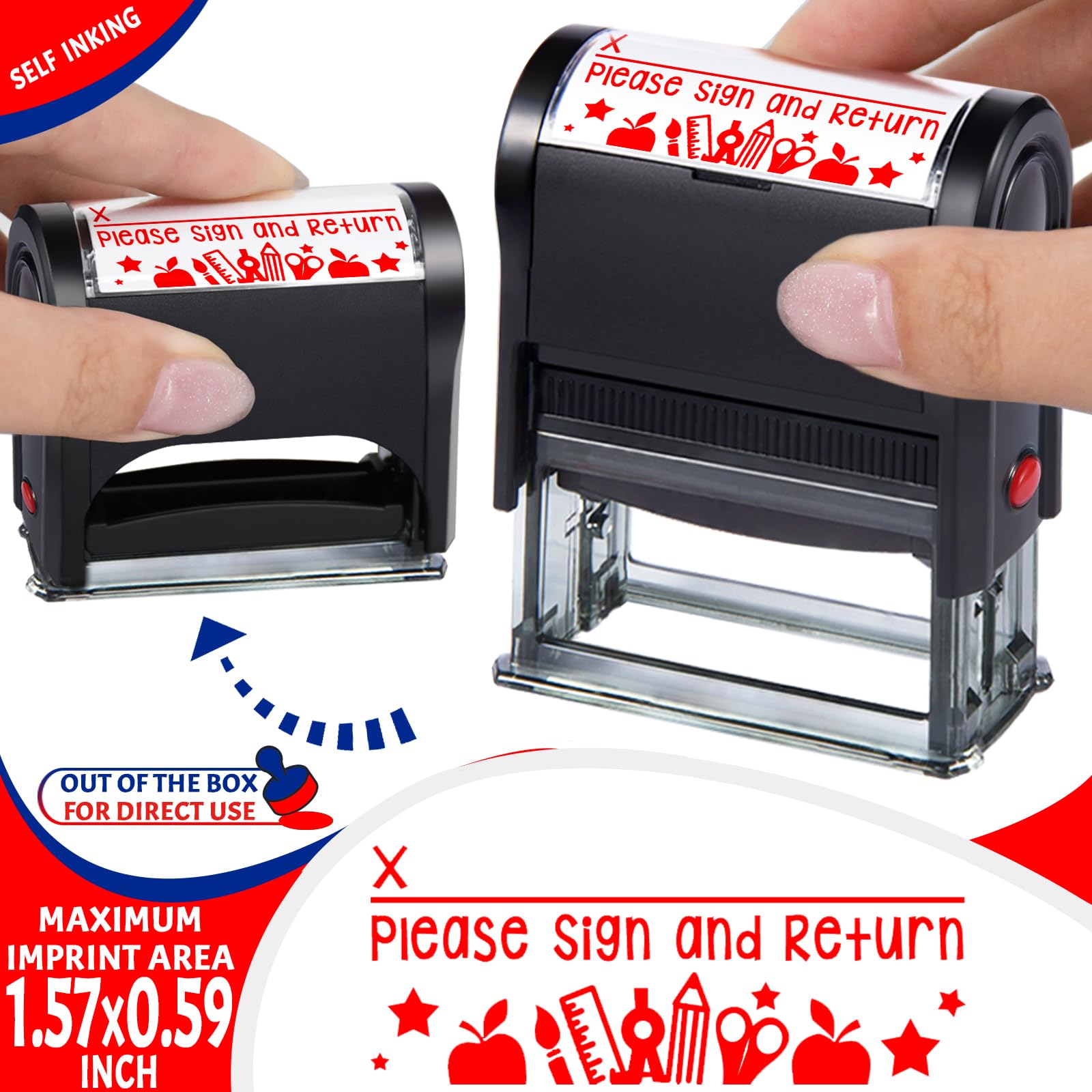 Mua Please Sign and Return Stamps Teacher Self-Inking Parent Signature ...