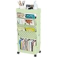 Amazon.com: yeavs 5-Tier Mobile Bookshelf, Rolling Bookcase Book ...