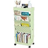 Amazon.com: Mobile Bookshelf 5 Tier Rolling Book Cart with Wheels ...
