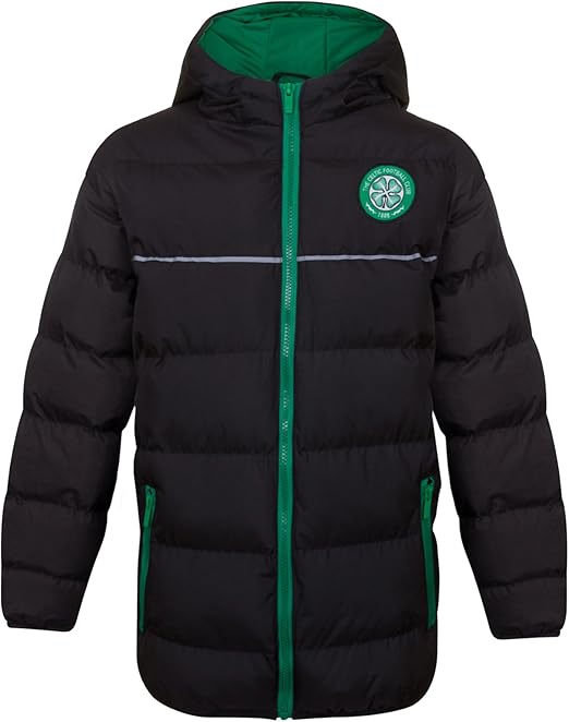 Celtic FC Official Football Gift Boys Quilted Hooded Winter Jacket ...