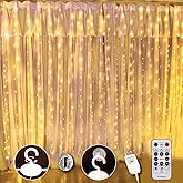 Amazon.com : HOME LIGHTING Window Curtain String Lights, 300 LED 8 ...