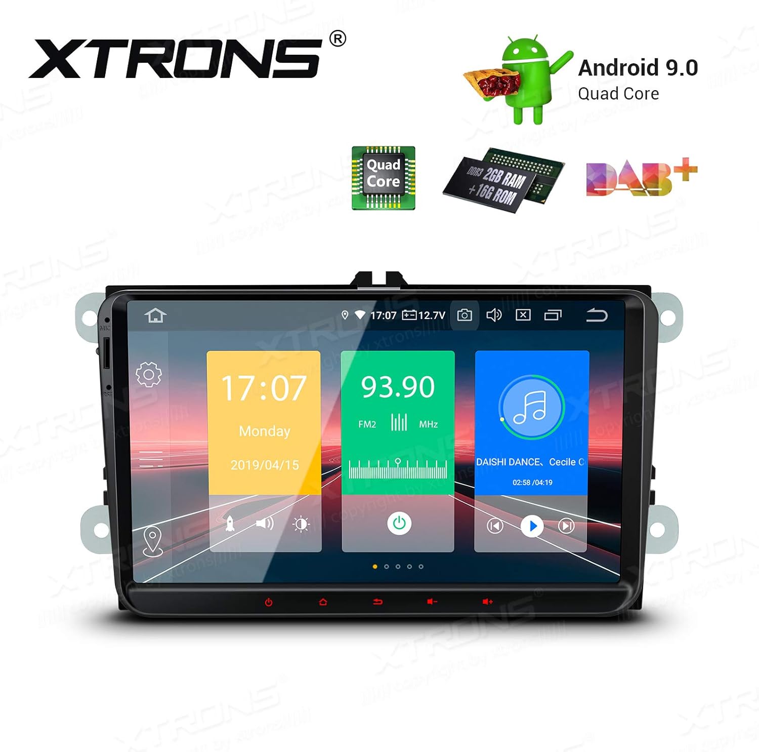XTRONS 9" Android 9.0 Car Stereo Quad Core 2GB RAM 16GB: Amazon.co.uk: Electronics