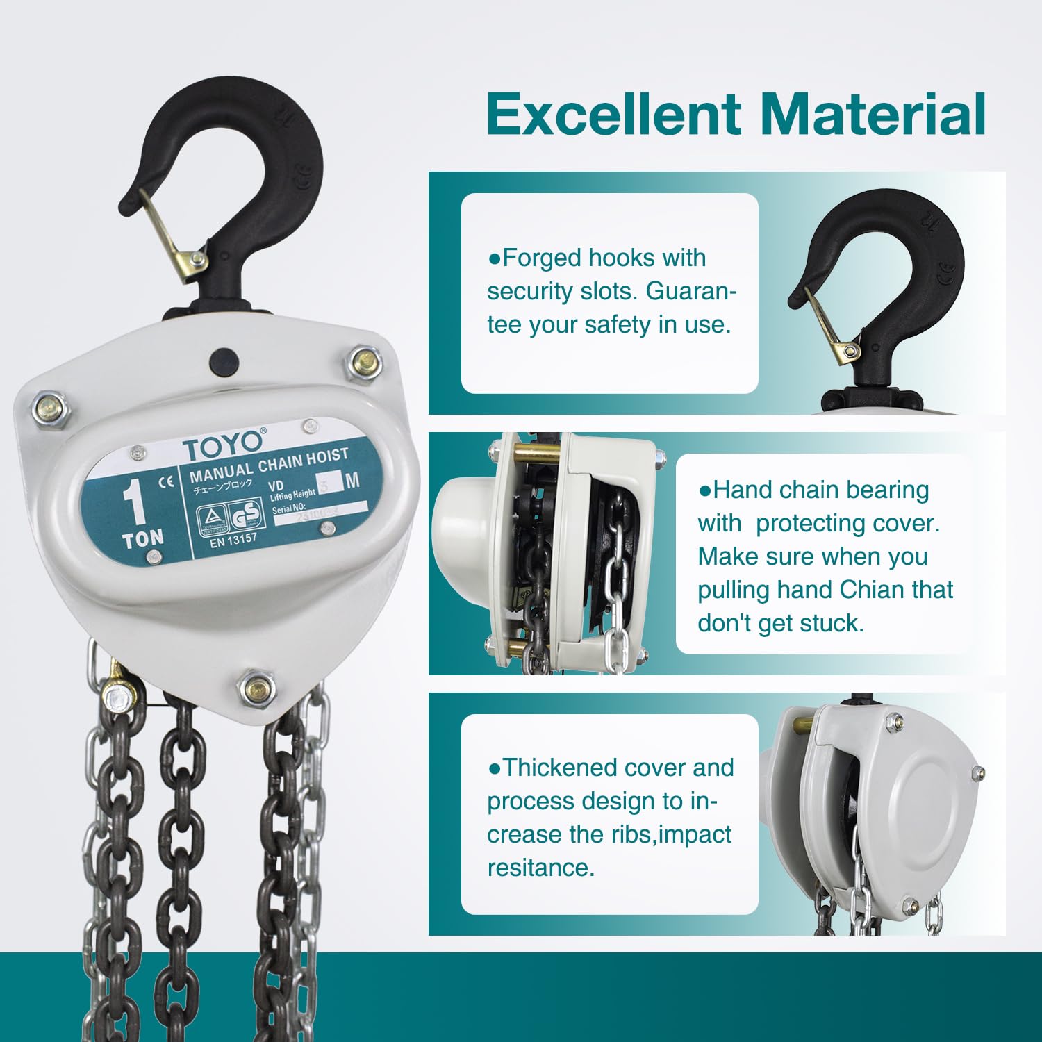 Mua TOYO Chain Hoist 2200Lb,10ft Manual Chain Block Hoist 1ton Chain ...