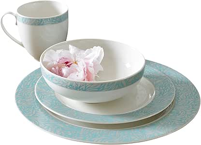Amazon.com | Denby Monsoon Home Lucille Teal 4-Piece Boxed Set ...