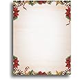Amazon.com : Candy Canes, Poinsettias, & Pine Christmas Stationery ...