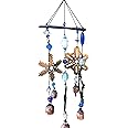 Amazon.com : Snowflakes Falling Glass Beads and Bells 26 in Long Wind ...