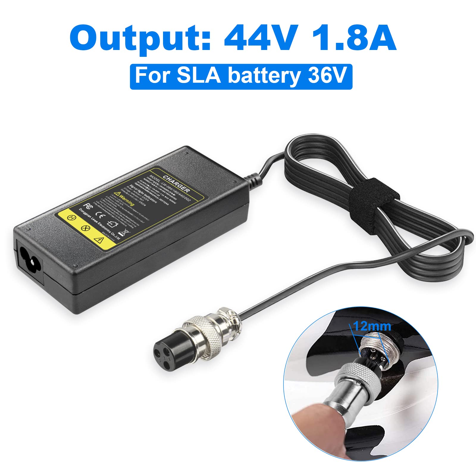 Mua 36V 1.8A Female 3-Pin XLR Lead Acid Battery Charger with 3-Prong ...