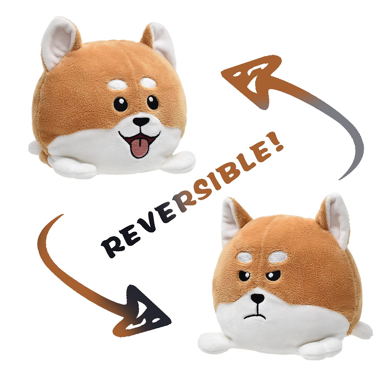 Mua pohthe Reversible Plushie Corgi Dog Stuffed Animal Reversible Mood ...