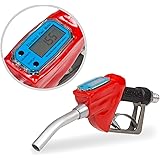 PISTOLA AUTOMATICA CON CONTALITRI DIGITALE GASOLIO CARBURANTE RACCORDO GIREVOLE 729/EM/G: Amazon ...