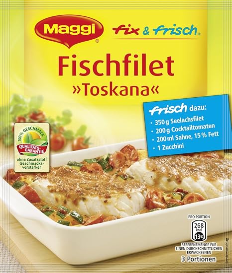 Maggi Fix & Frisch Ofen-Fischfilet Toskana, 20 er Pack (20 x 36 g ...