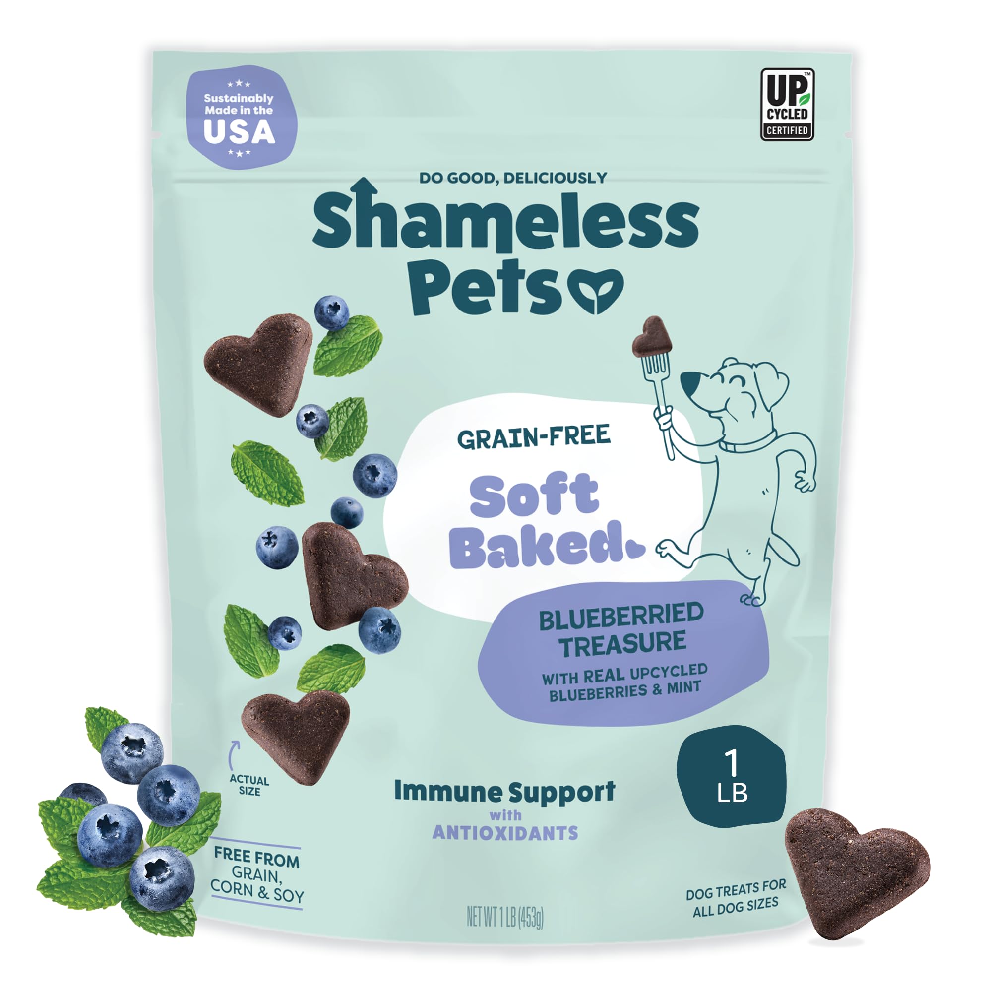 Shameless Pets Soft-Baked Dog Treats, Blueberried Treasure - Natural ...
