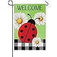 Amazon.com : Ladybug Spring Summer Garden Flag 12x18 Inch Double Sided ...