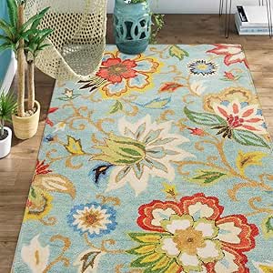 Amazon.com: Lahome Collection Modern Floral Area Rug - 3'x5' Washable ...