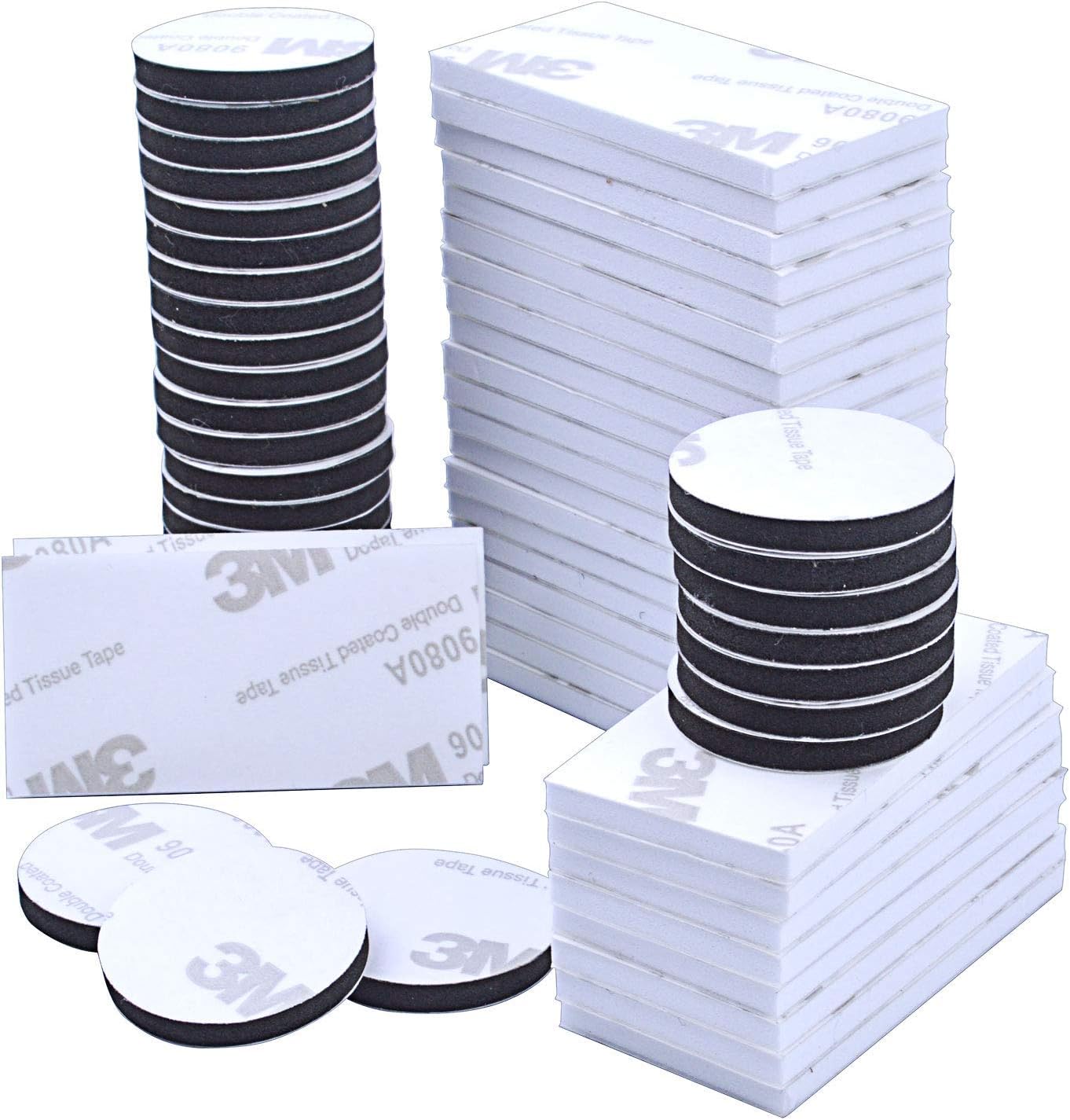 60 Pieces Double Sided Sticky Pads, 3M Adhesive Foam Pads Mounting Tape ...