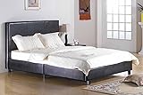 4FT 6" Double Faux Leather Bed Frame in Black Prado: Amazon.co.uk ...