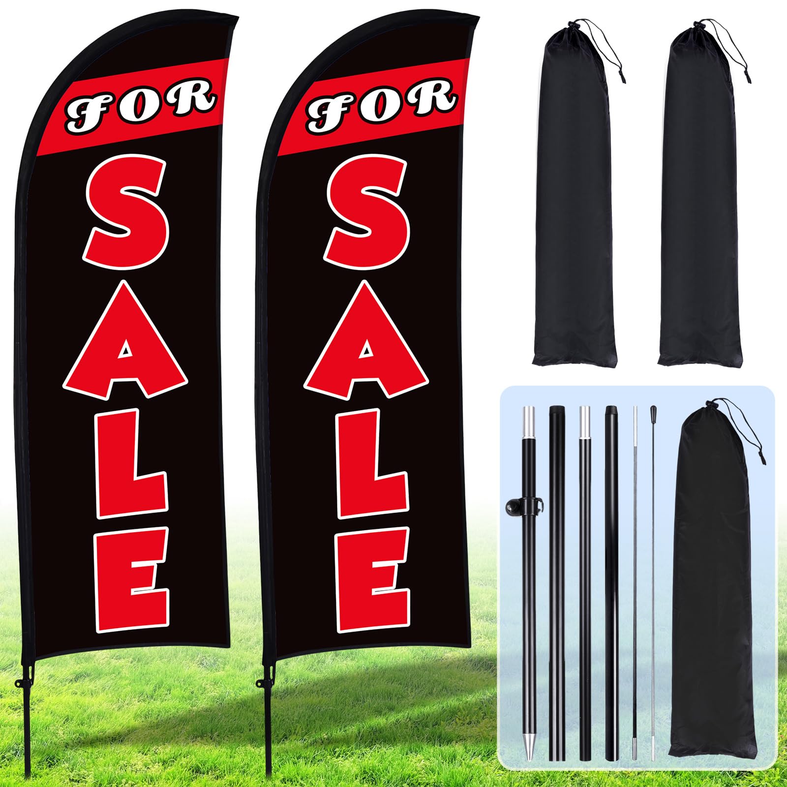 Buryeah 2 Set Sale Feather Flag 7 x 5.4ft Huge Sale Banner Flag Sale ...