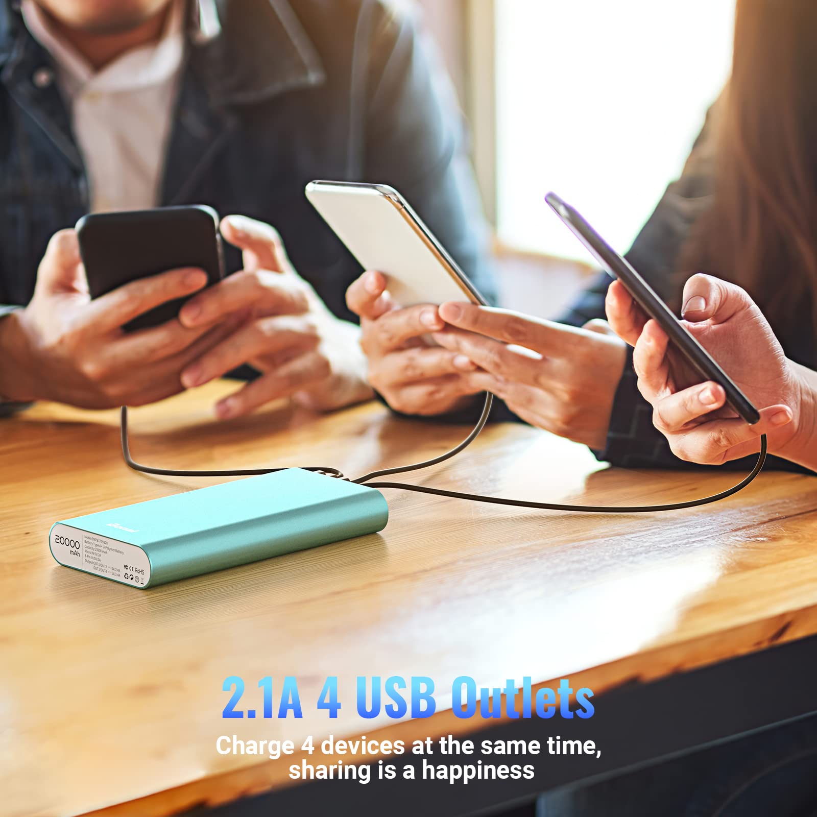 Mua Portable Charger 20000mAh Power Bank 2.0A Max Input 4 USB Output ...