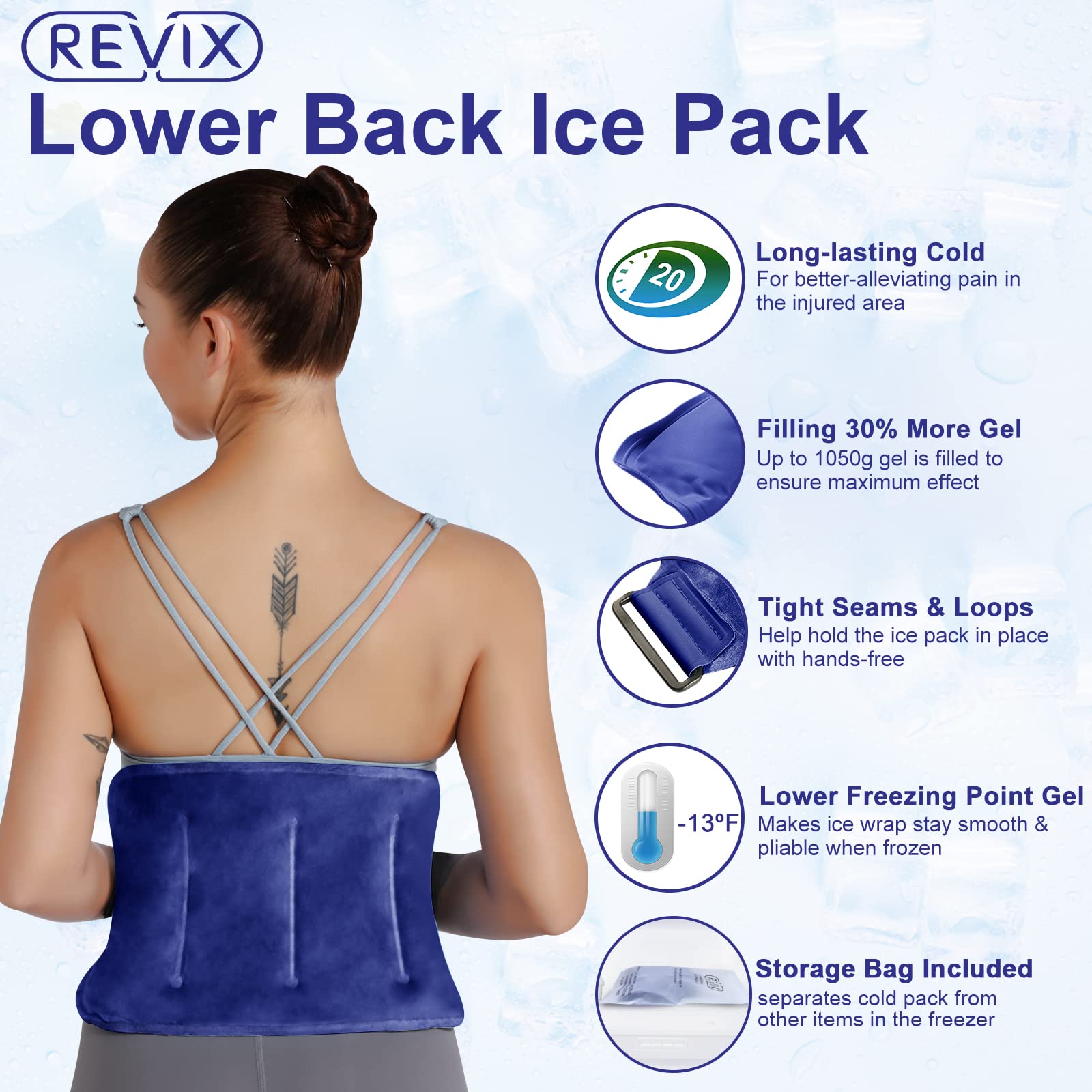 Mua REVIX Ice Pack for Injuries Reusable Gel for Lower Back Pain Relief ...