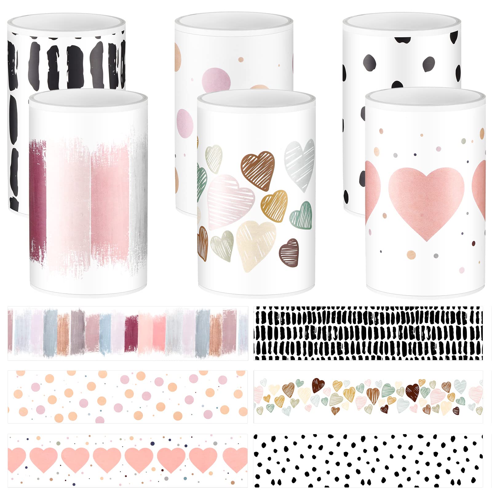 Tinlade 6 Rolls 59 ft Bulletin Board Borders Confetti Border Stickers ...