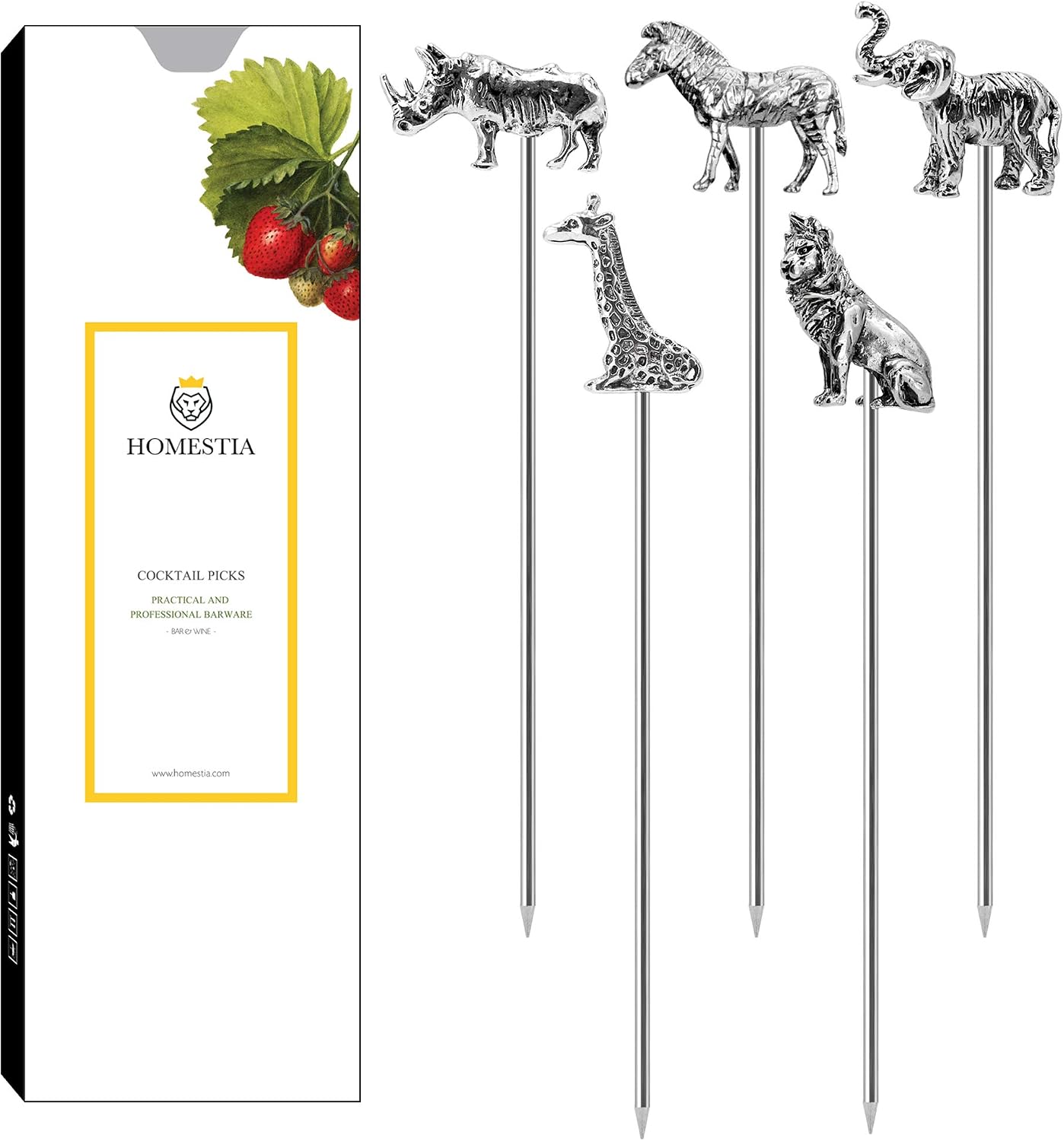 Amazon.com | Stainless Steel Cocktail Picks Toothpicks Reusable Drink ...