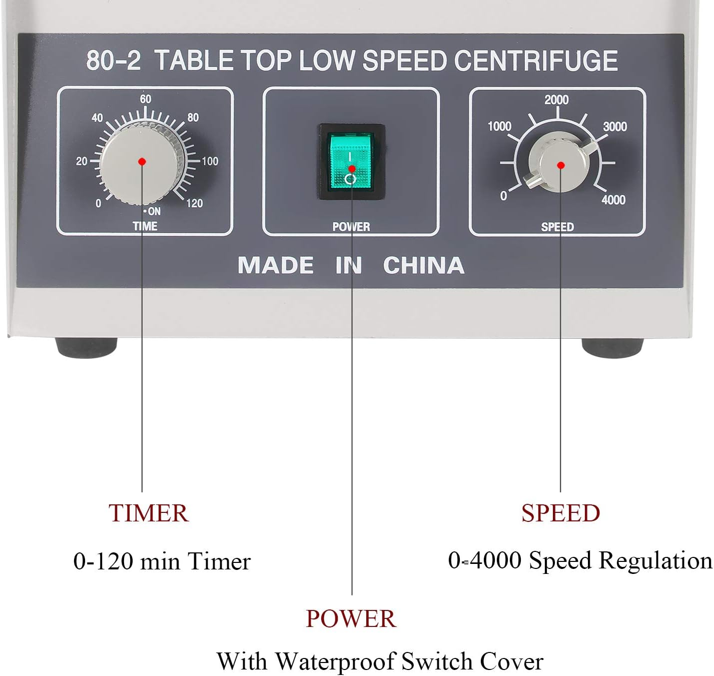 CGOLDENWALL 80-2 Centrifuge 4000rpm Centrifugal Machine with 12x20ml Tubes- 2325xg Centrifugal ...