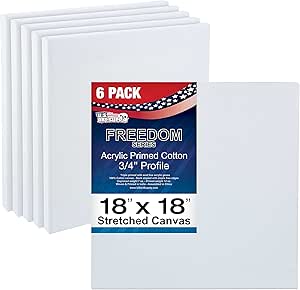 Amazon.com : U.S. Art Supply 18 x 18 inch Stretched Canvas 12-Ounce ...