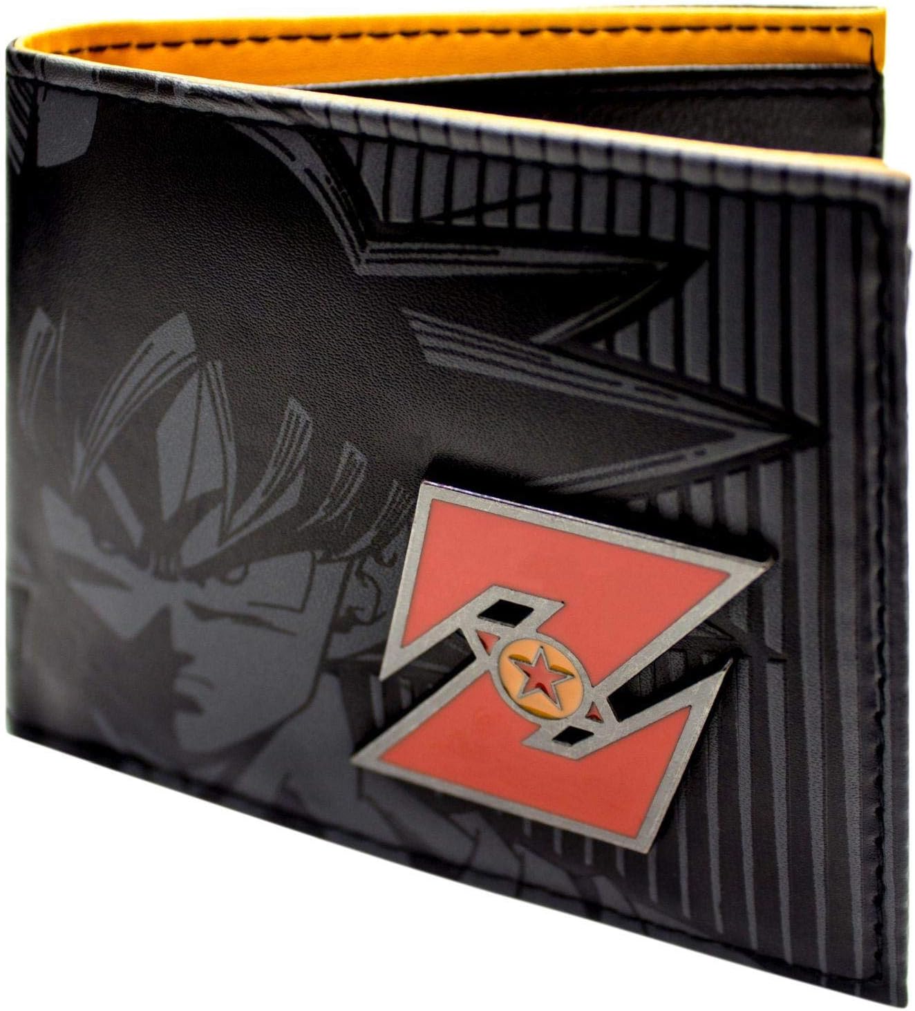 Toei Dragonball Z Goku Red Metal Badge Black ID & Card Bi-Fold Wallet ...