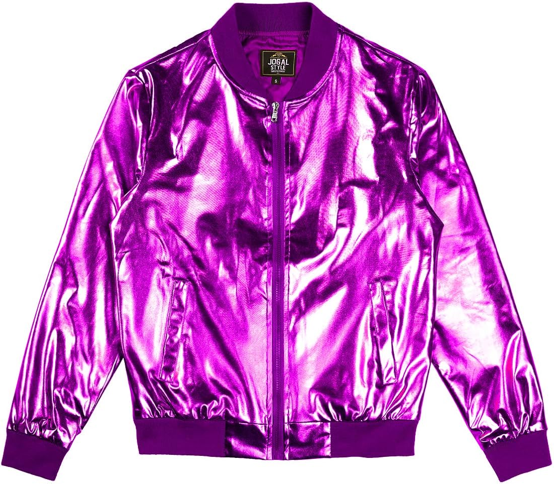 Amazon.com: JOGAL Men's Metallic 70's Disco Jacket Dance Top: Clothing