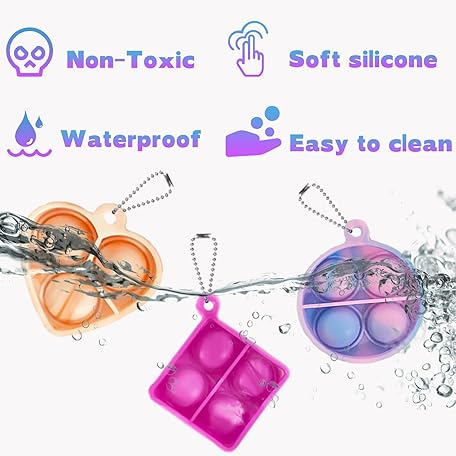 Mua 100Pcs Random Pop Fidget Toys Its Party Favors,Mini Pop Keychain It ...