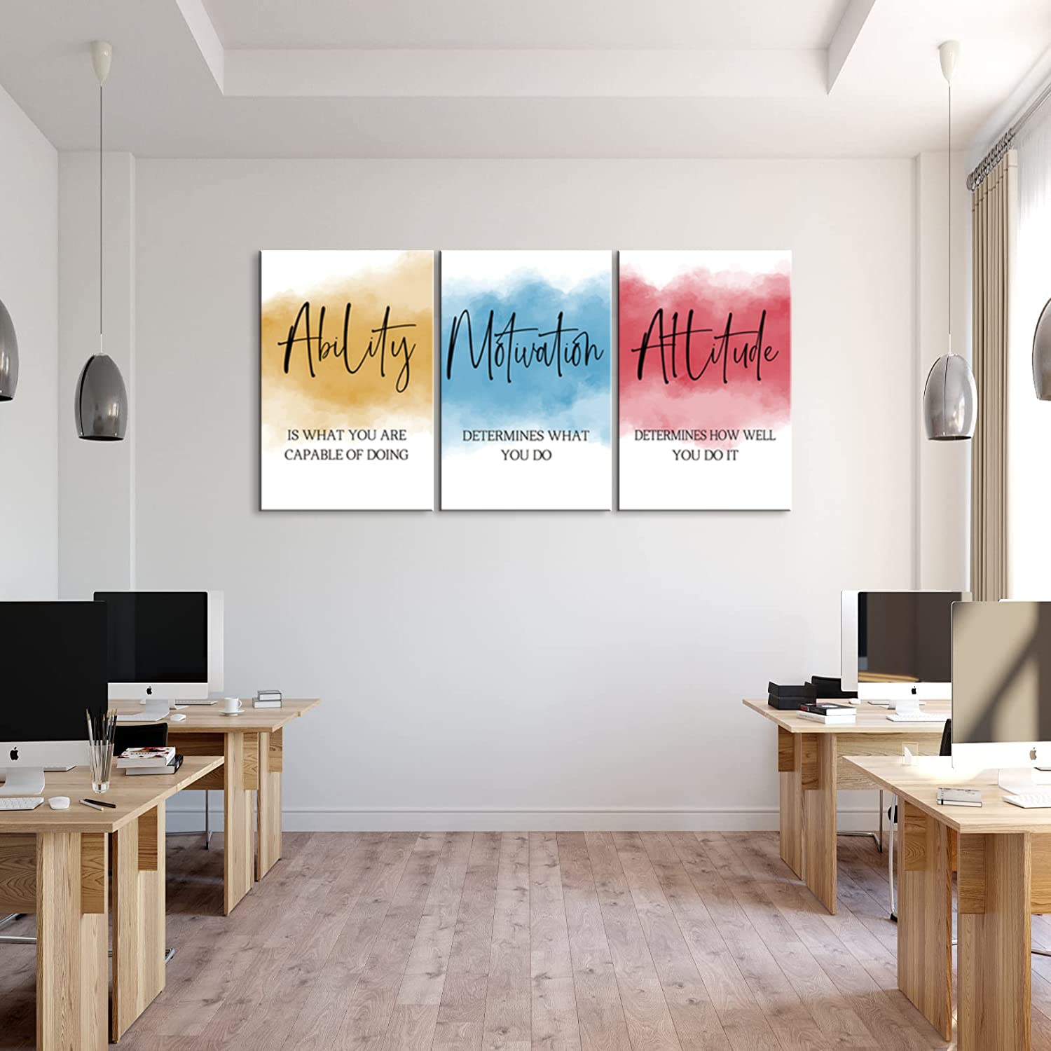 YOUHONG 3 Pieces Motivational Wall Art Ability Motivation Attitude Wall ...