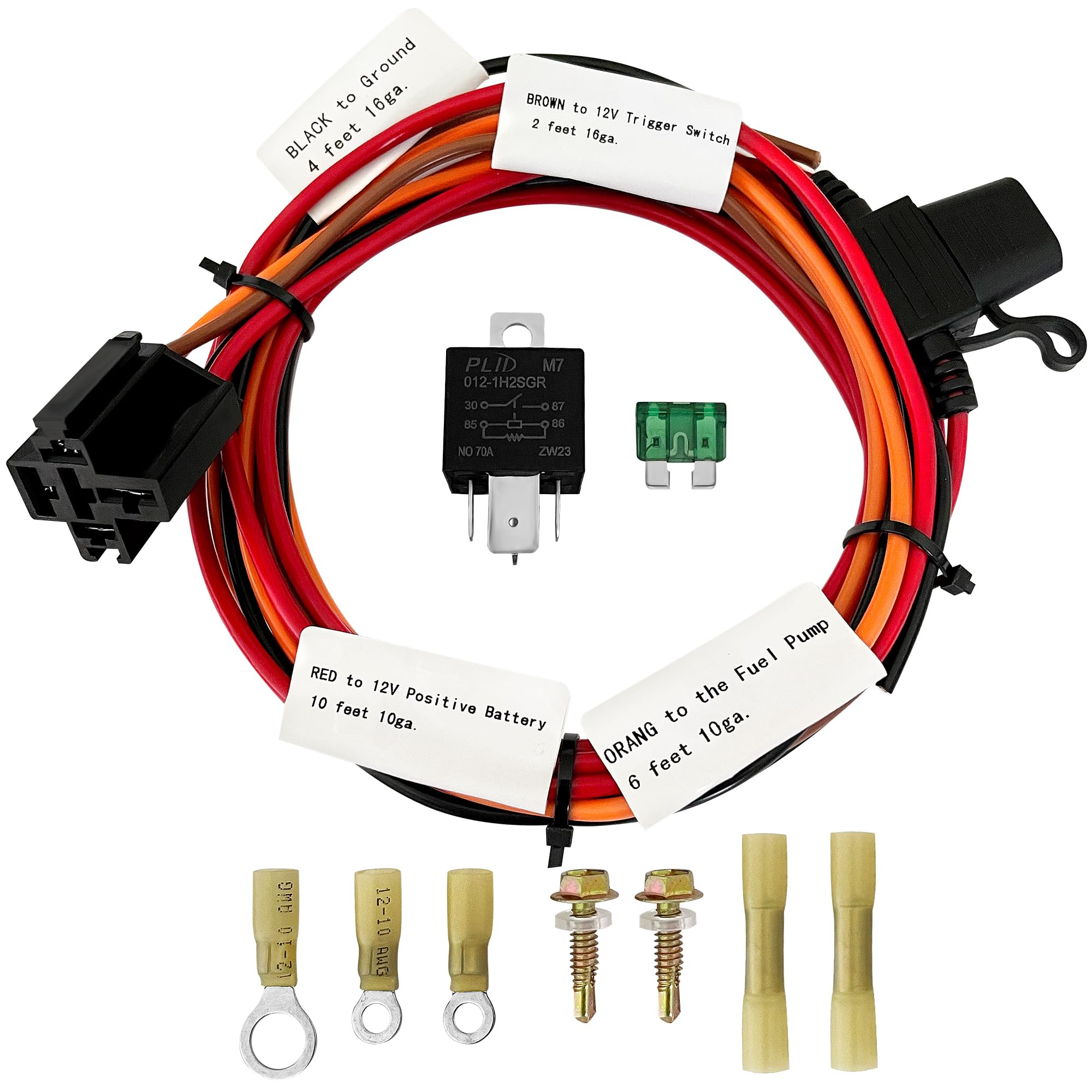 JY Performance Electric Fuel Pump Relay Kit for 12V System 40 AMP ...