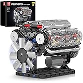 Amazon.com: Mould King 10171 V8 Engine Model Kit, Mini V8 Engine Kits ...