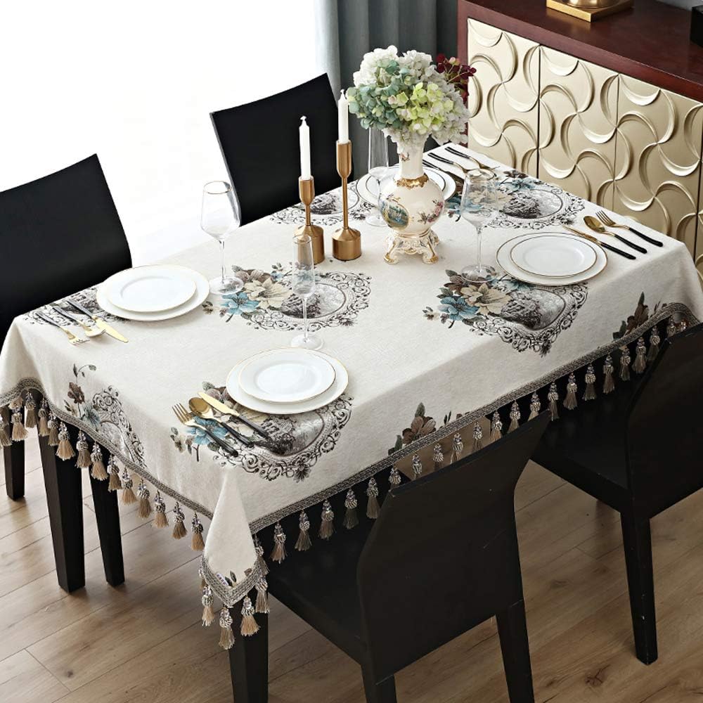 JBZP Tischdecken Einfache Moderne Stickerei Tischdecke Quaste ...