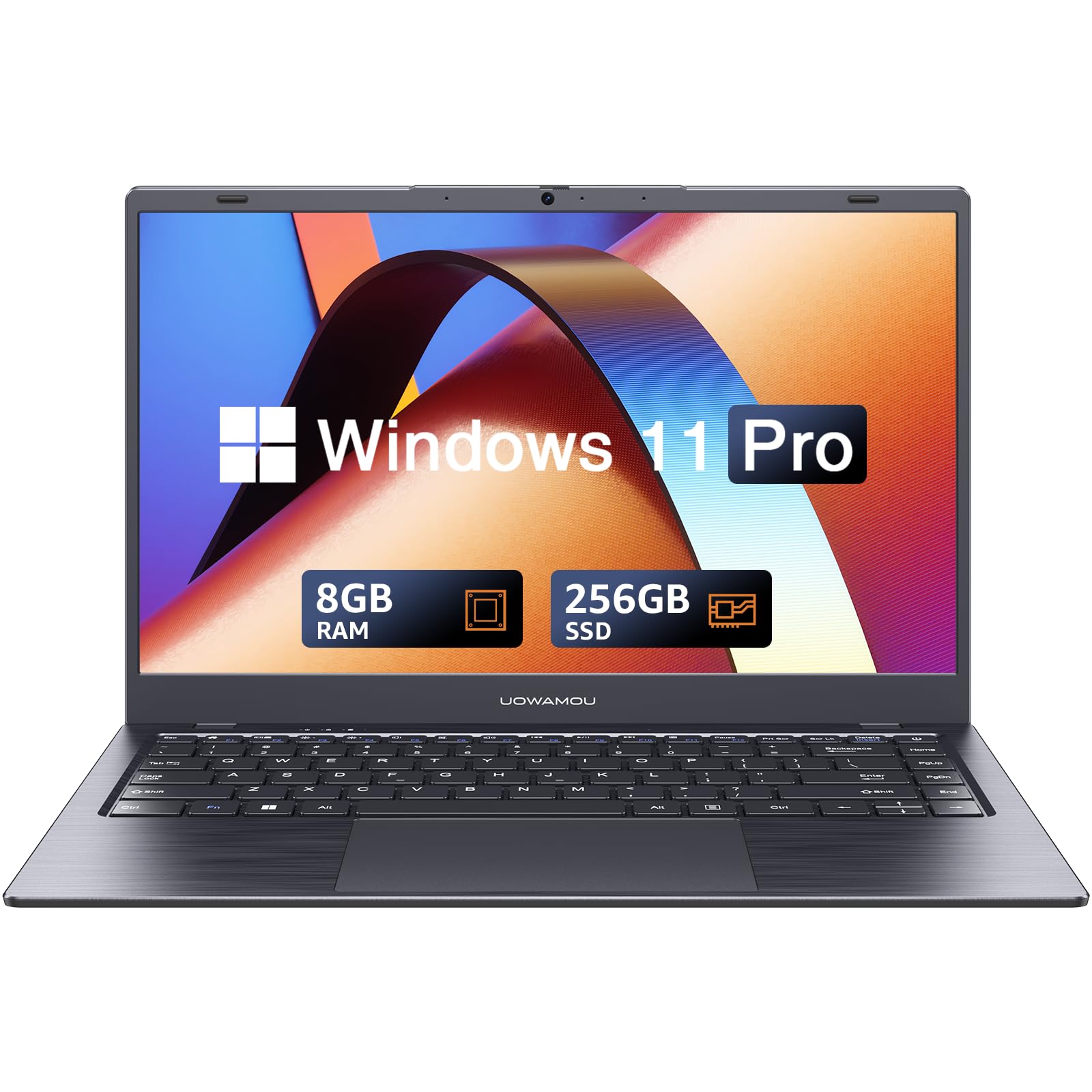 UOWAMOU 14-inch Windows 11 Laptop Computer with Intel Celeron N4000, 8GB RAM, 256GB SSD Storage ...