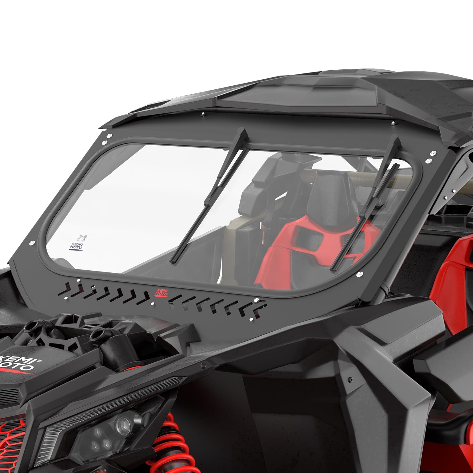 KEMIMOTO X3 Glass Windshield with Sliding Vents Compatible with Can-Am ...